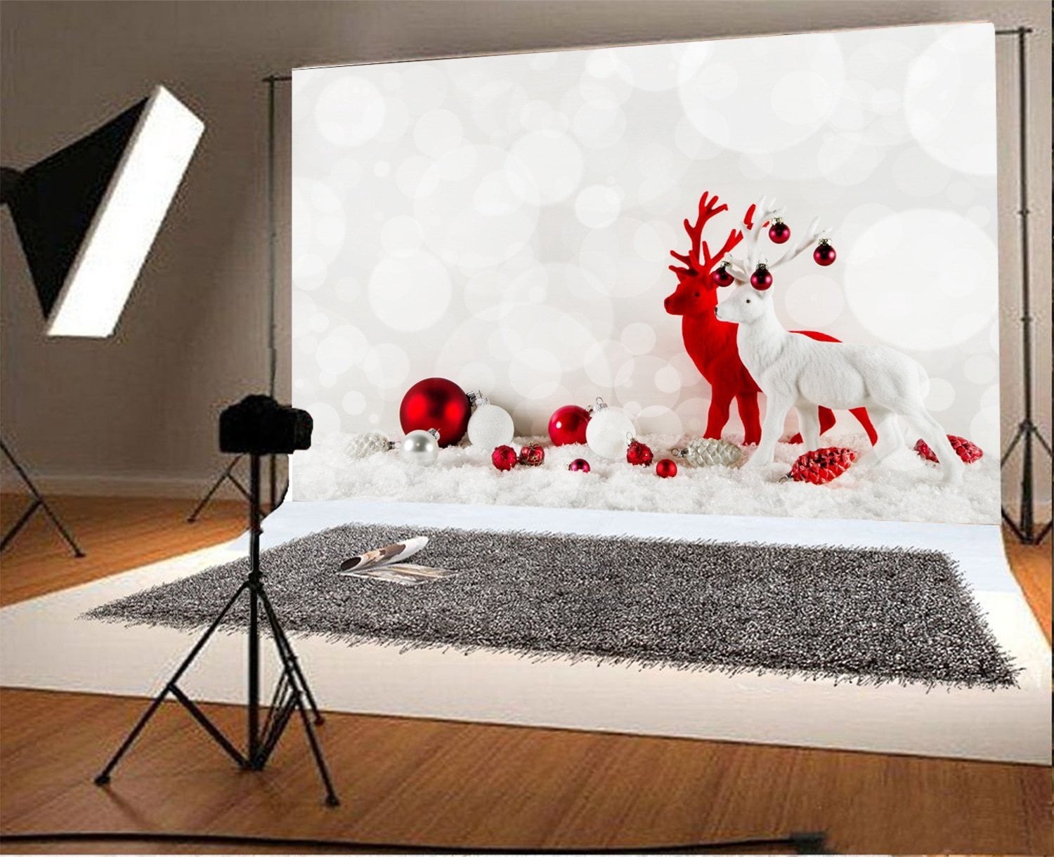 GreenDecor 7x5ft Backdrop Photography Background Red and White Elk ...