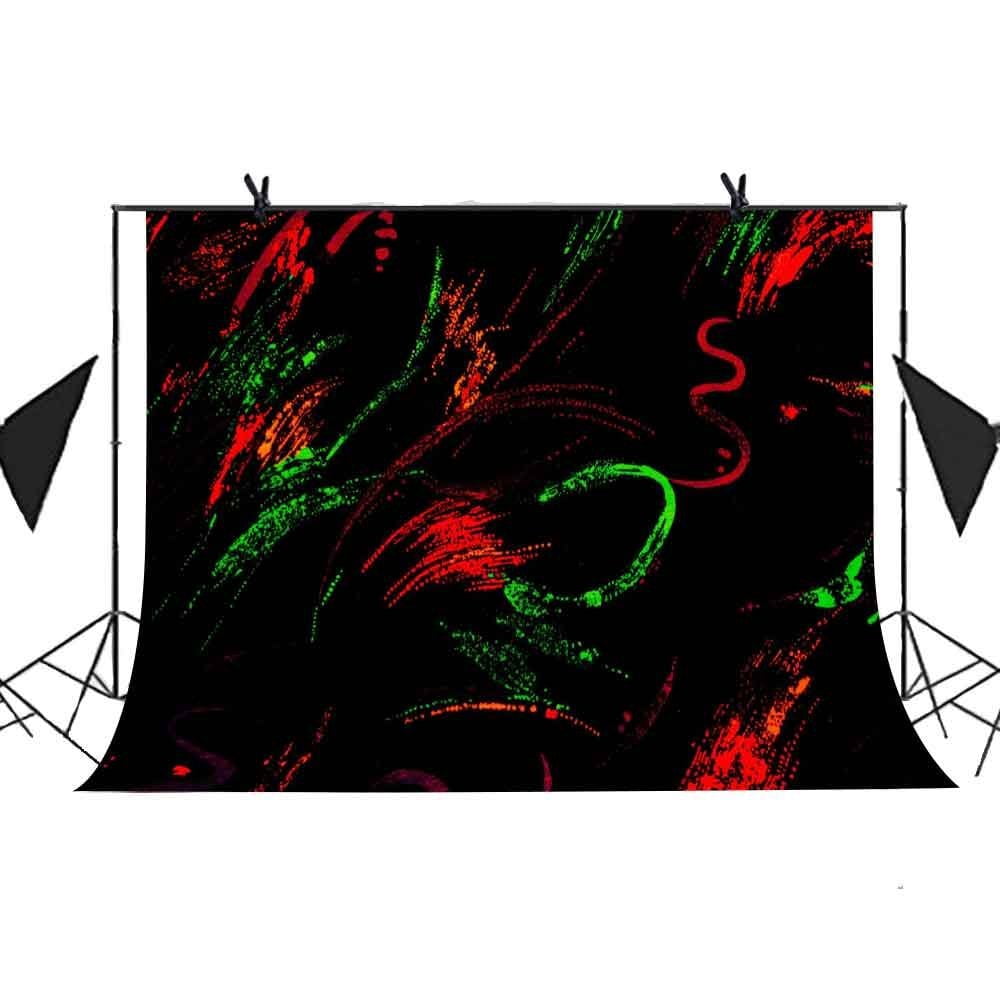 GreenDecor 7x5ft Backdrop Red Green Lines Abstract Ink Splash Picture ...