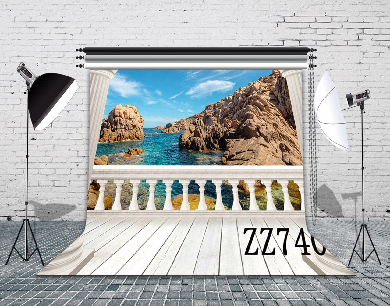 GreenDecor 7x5ft Balcony Mountains Scenery Photography Backdrop Studio ...