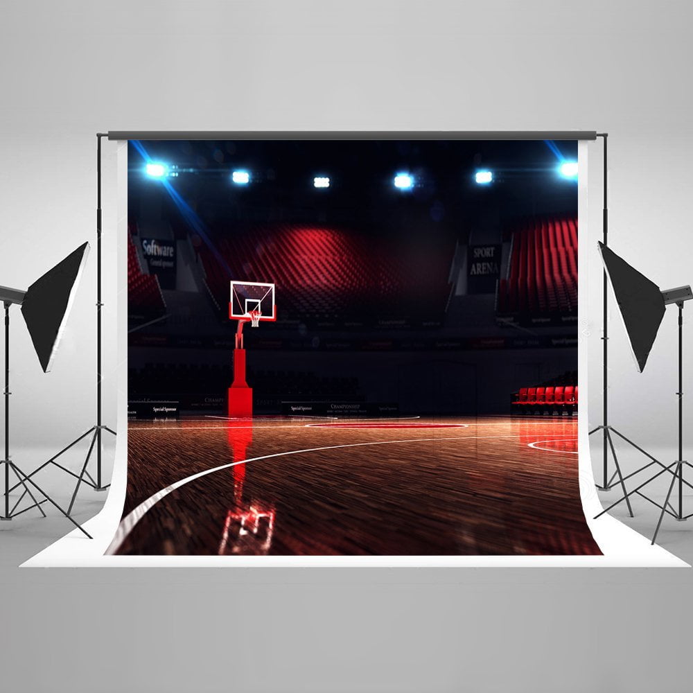 GreenDecor 7x5ft Basketball Photography Backdrop Basketball Stands ...