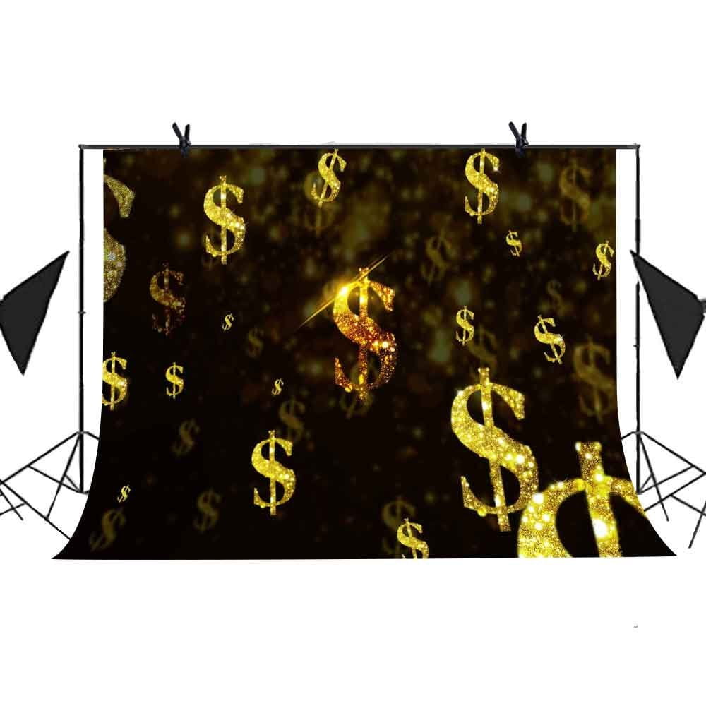 GreenDecor 7x5ft Bling Money Symbol Backdrop Bling Money Symbol Black ...