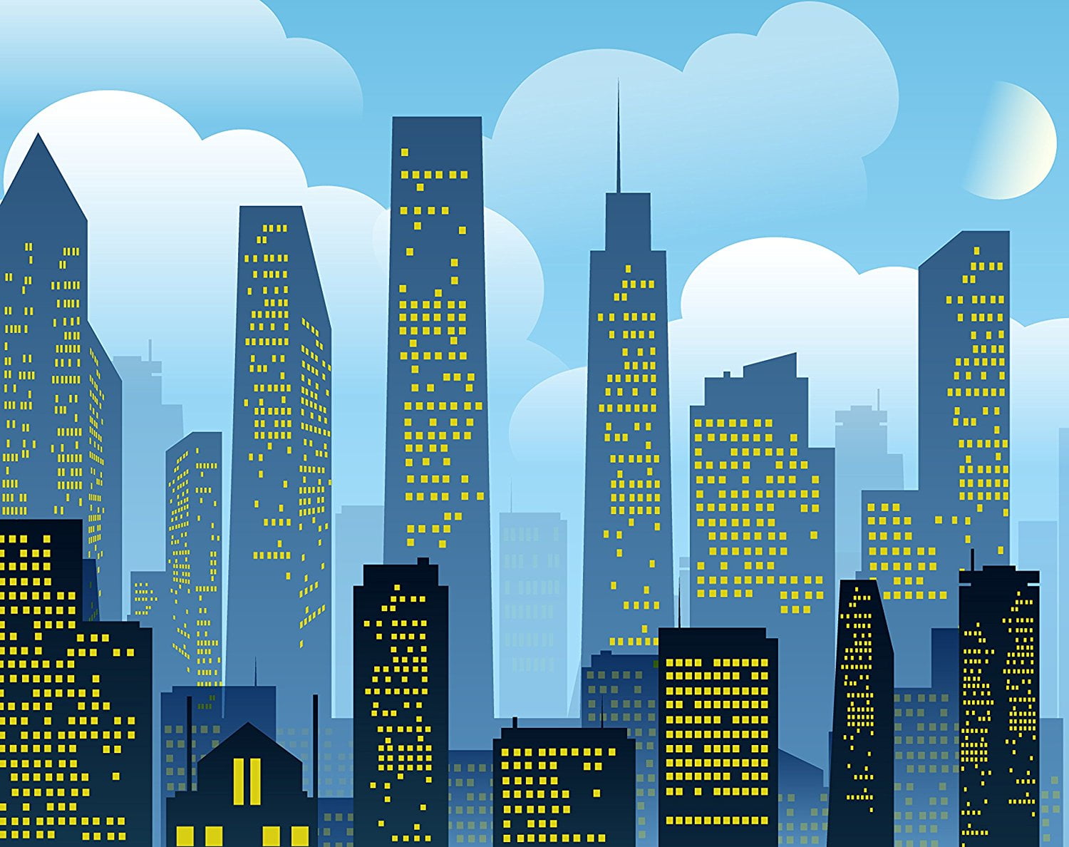 GreenDecor 7x5ft Blue Super City Photography Backdrops Children ...