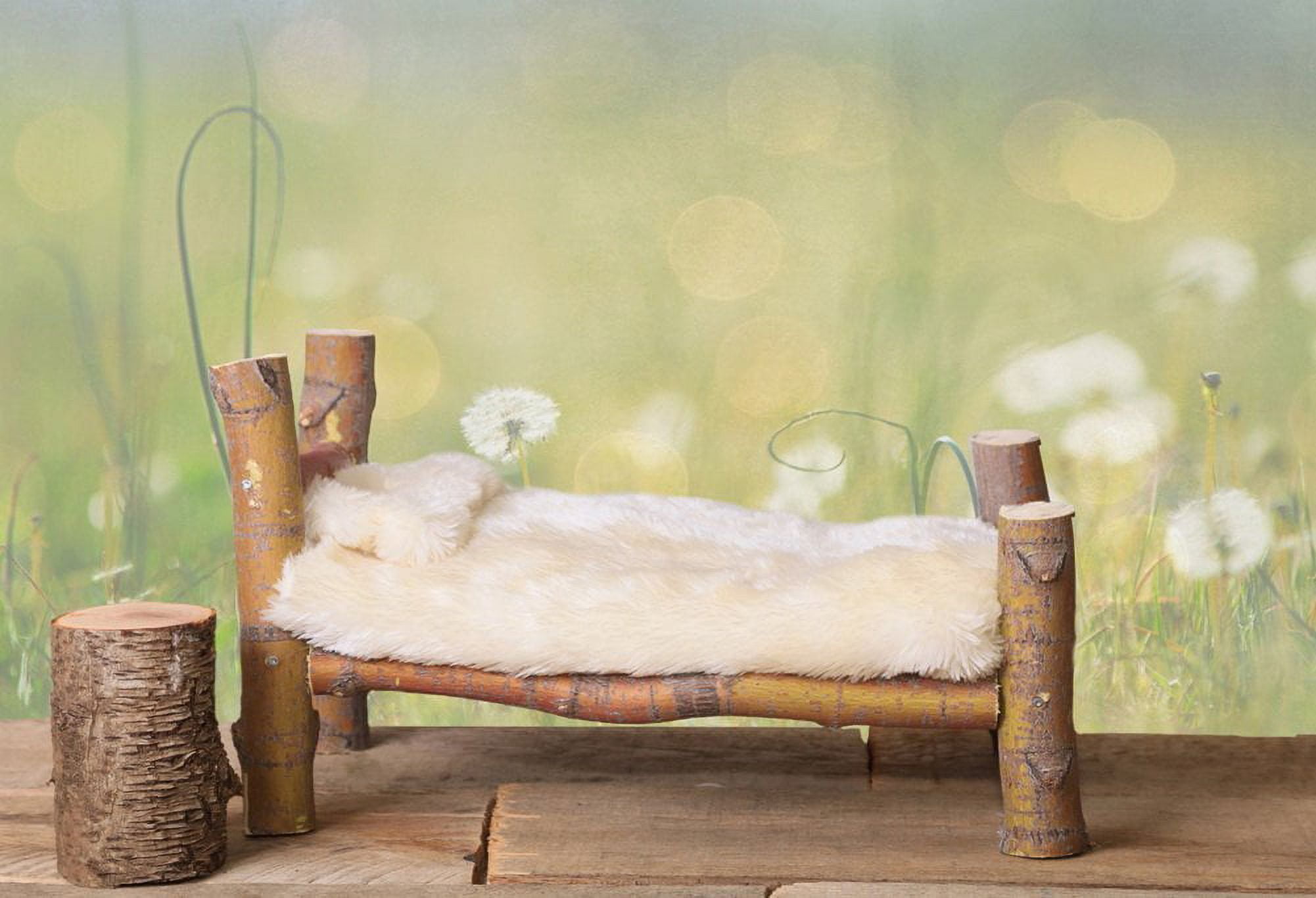 GreenDecor 7x5ft Blurred Bokeh Scenery Wooden Bed Baby Shower Children ...