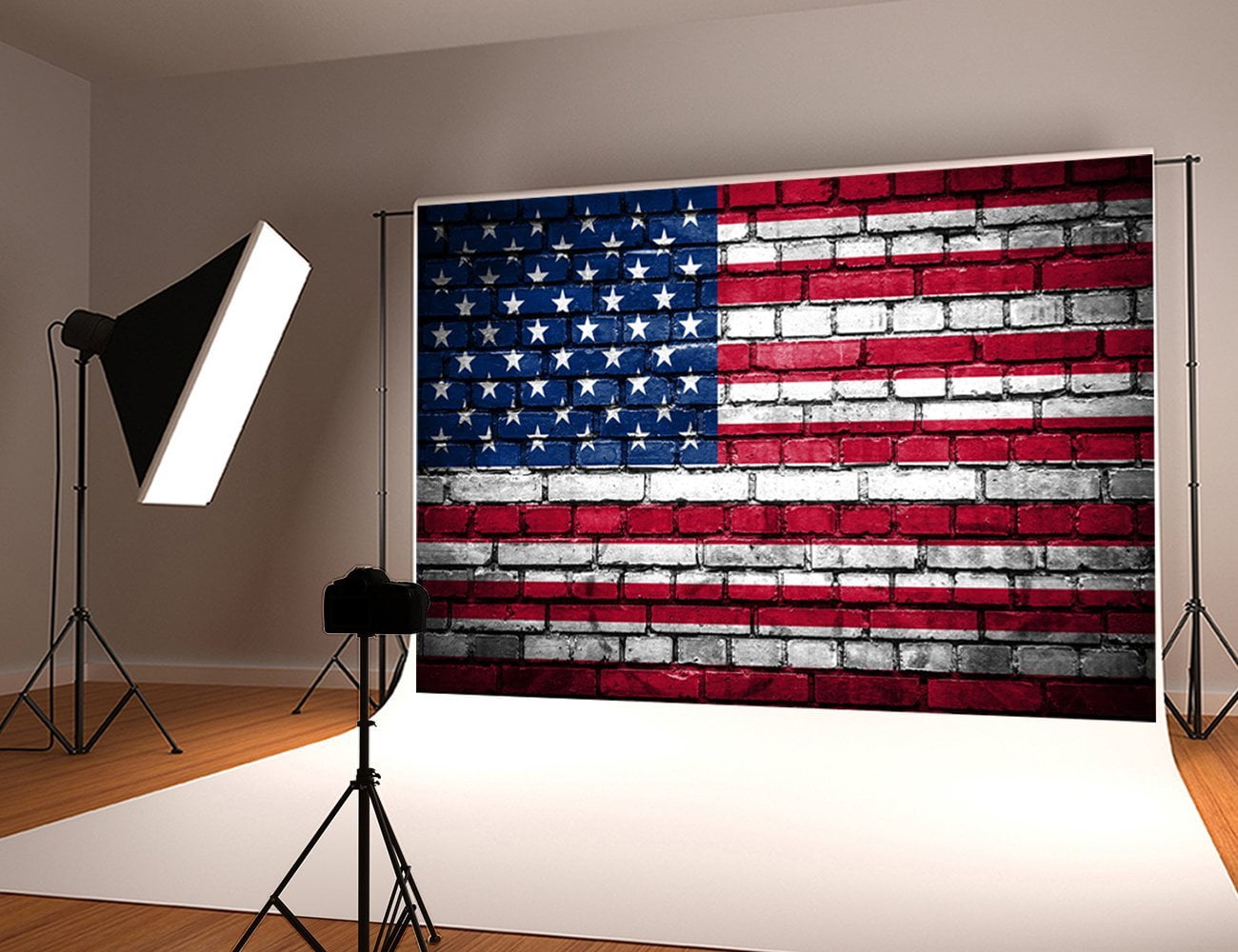 GreenDecor 7x5ft Brick Photography Backdrop American Flag Photo Studio ...