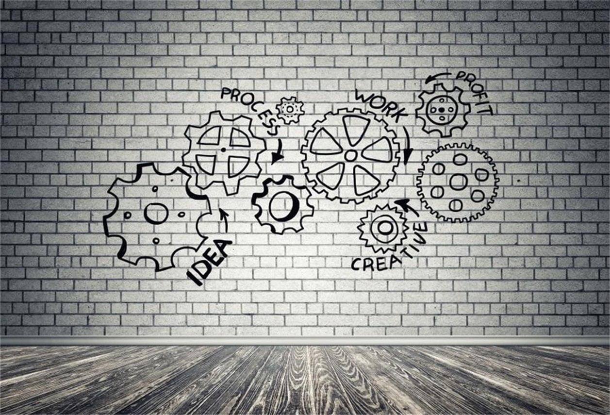 GreenDecor 7x5ft Business Strategy Planning Backdrop Gear Mechanism ...