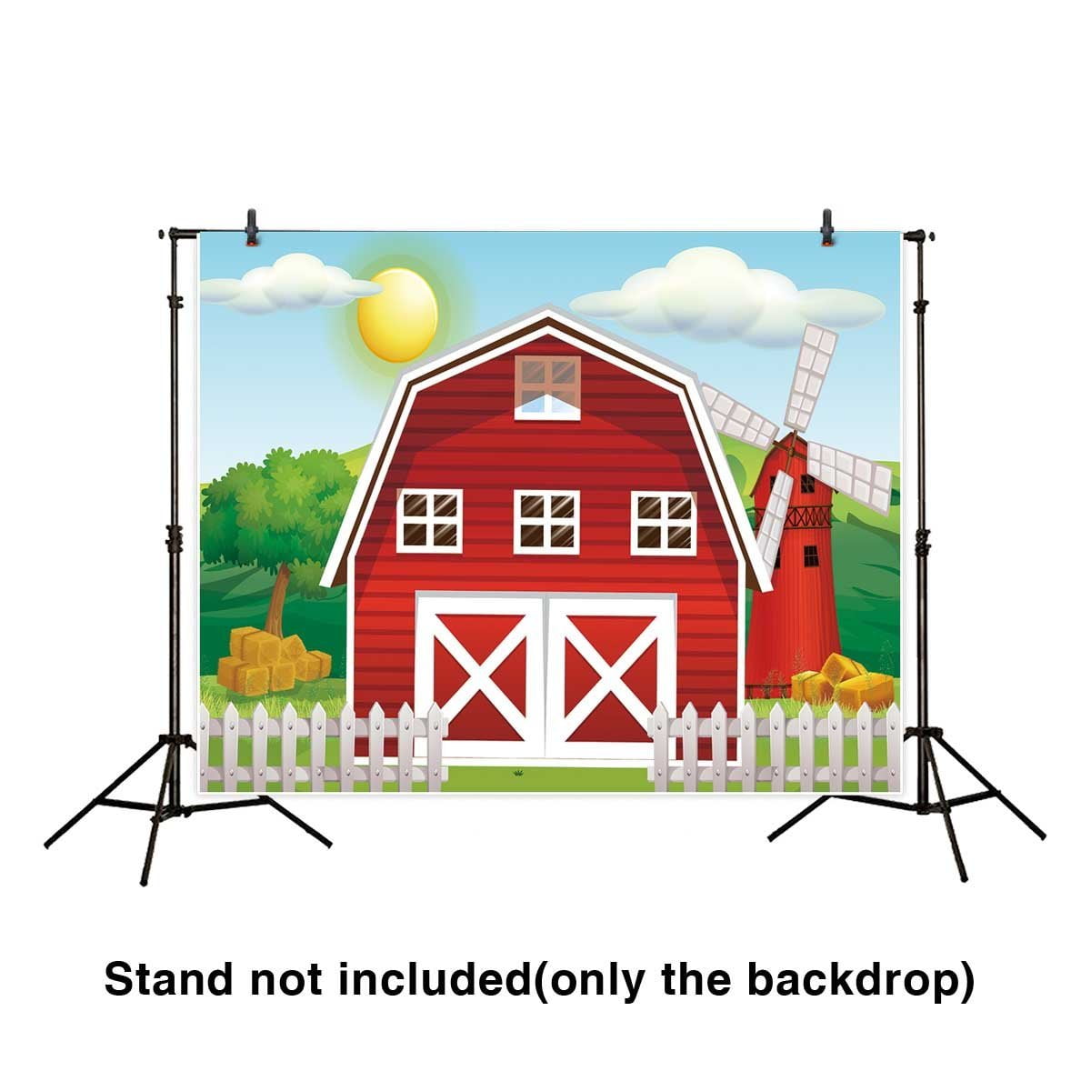 GreenDecor 7x5ft Children Backdrop Red Tiny Farm on A Peaceful Morning ...