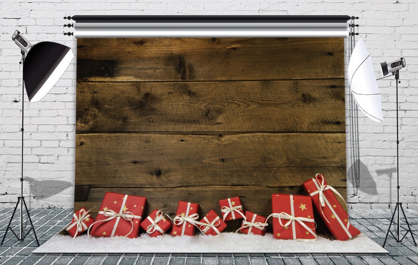 GreenDecor 7x5ft Christmas Backdrop Wood Board Theme Photography ...