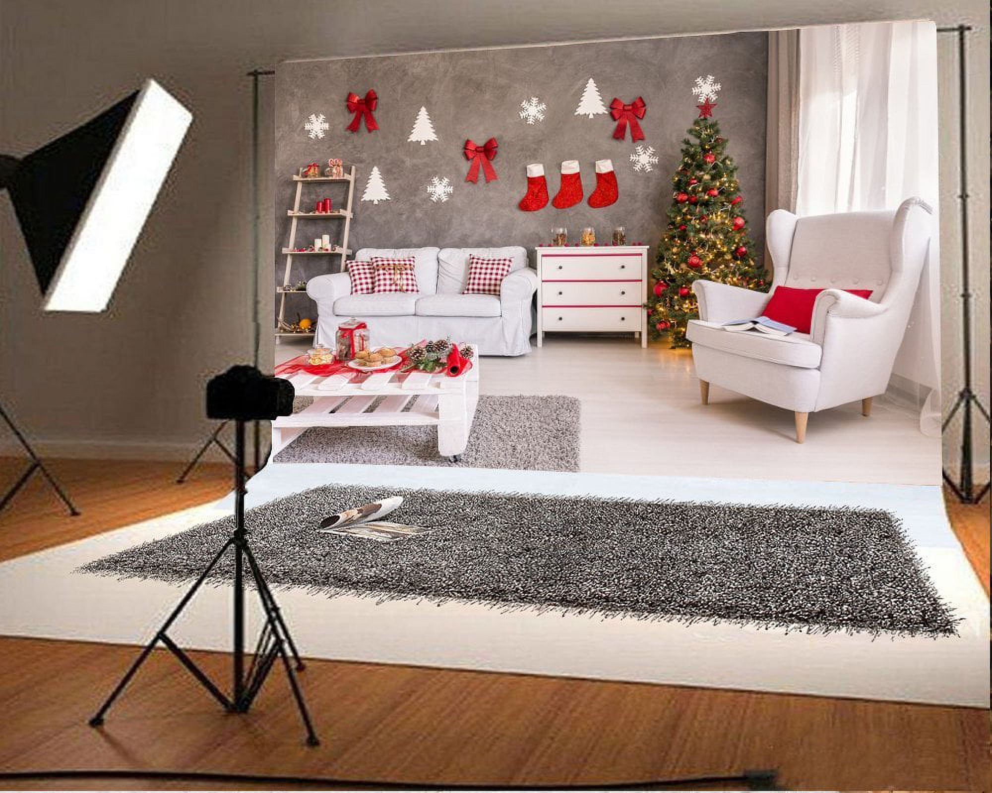 GreenDecor 7x5ft Christmas Photography Backdrop Tree Interior ...
