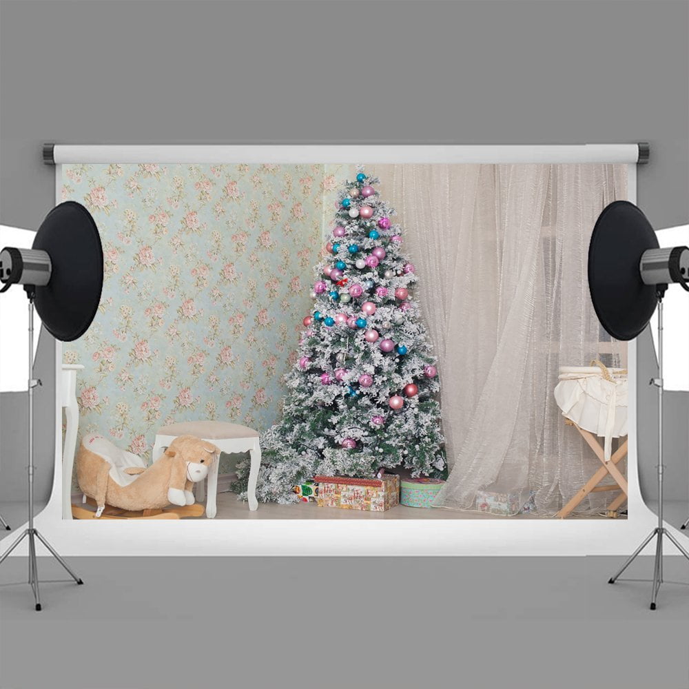 GreenDecor 7x5ft Christmas backdrops Children's room Christmas tree for ...