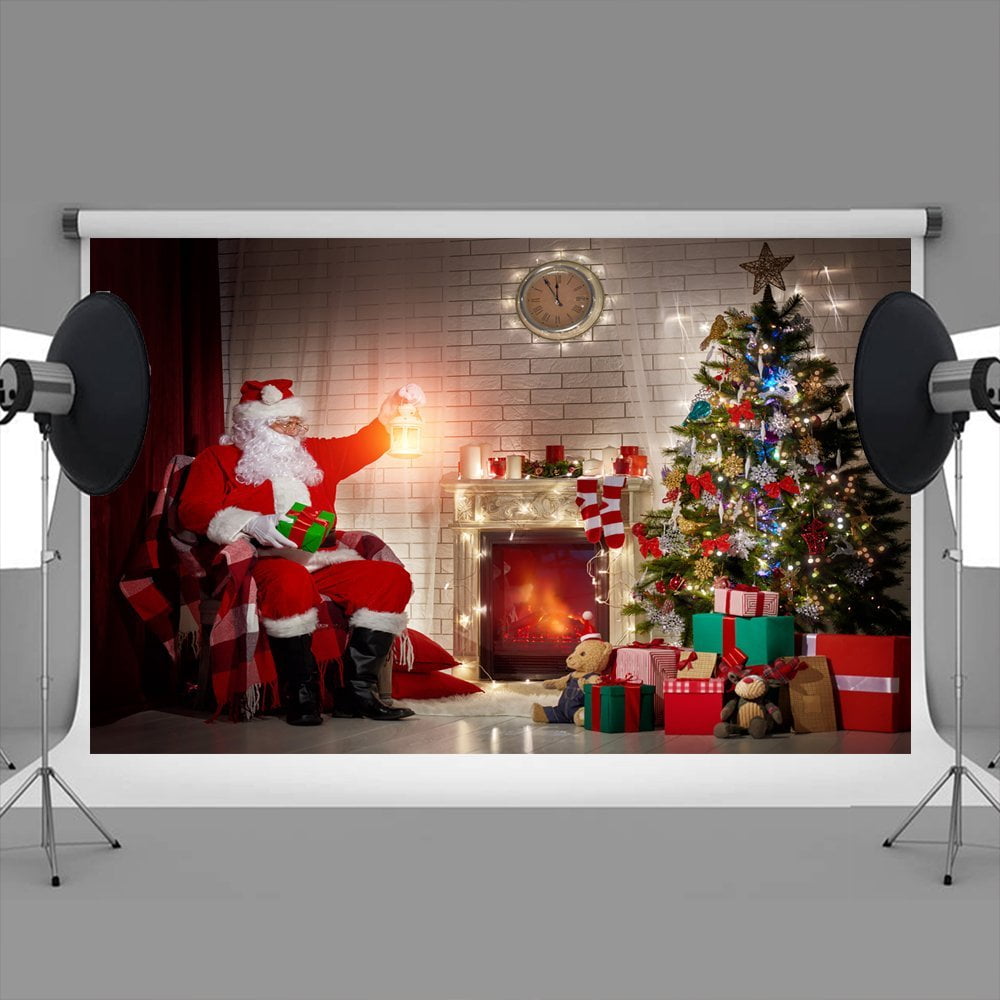 GreenDecor 7x5ft Christmas backdrops Christmas tree on Christmas Eve ...
