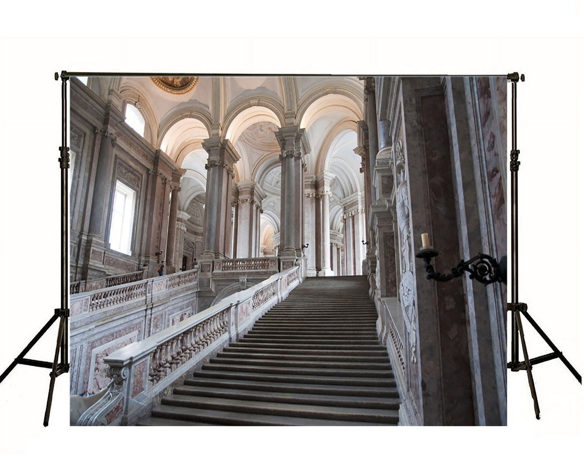 GreenDecor 7x5ft Church Long Staircase Photography Backdrop Building ...