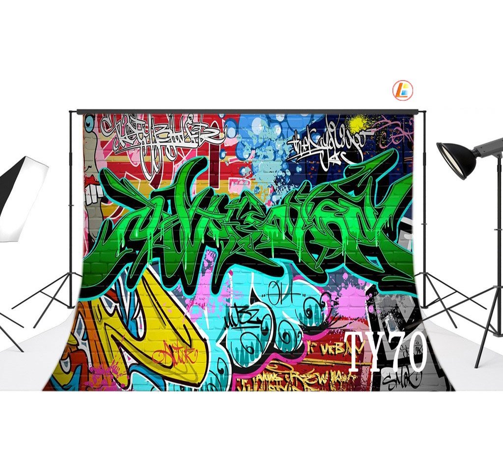 GreenDecor 7x5ft Colorful Graffiti Backdrops Photo Backdrop Photography ...