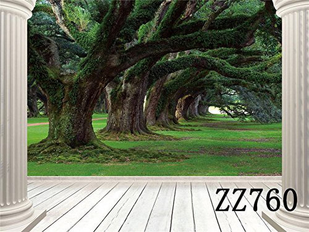 GreenDecor 7x5ft Dense Tree Gallery Balcony Scenery Photography ...