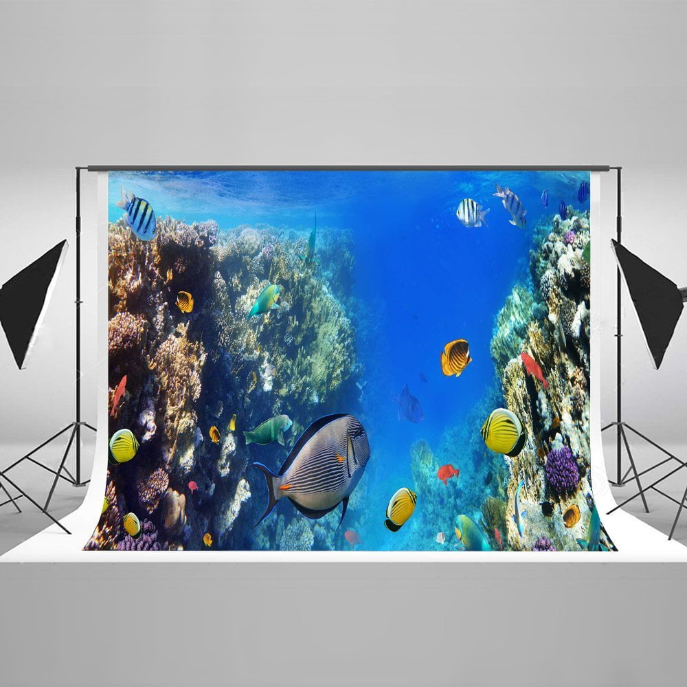 GreenDecor 7x5ft Digital Photography Backdrops Aquarium Diving ...