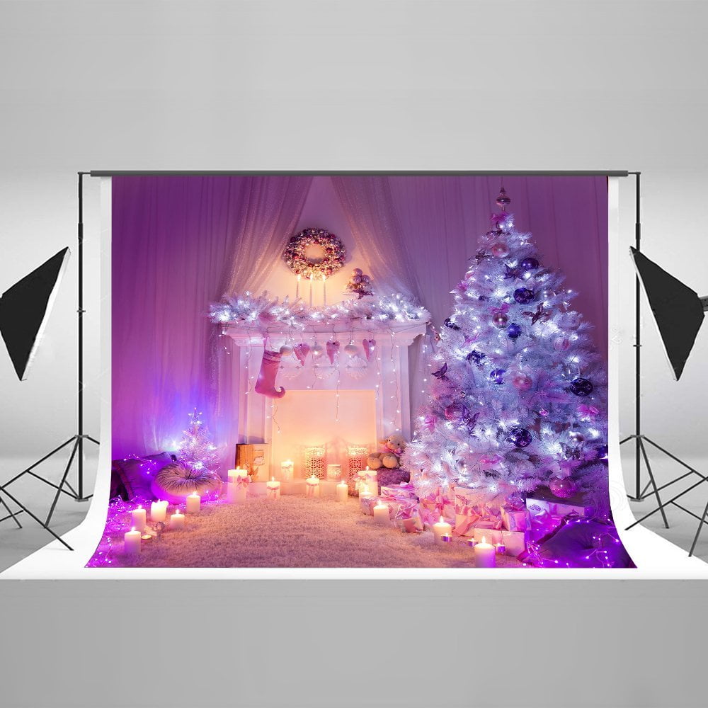 GreenDecor 7x5ft Digital Photography Backdrops White Christmas LED ...