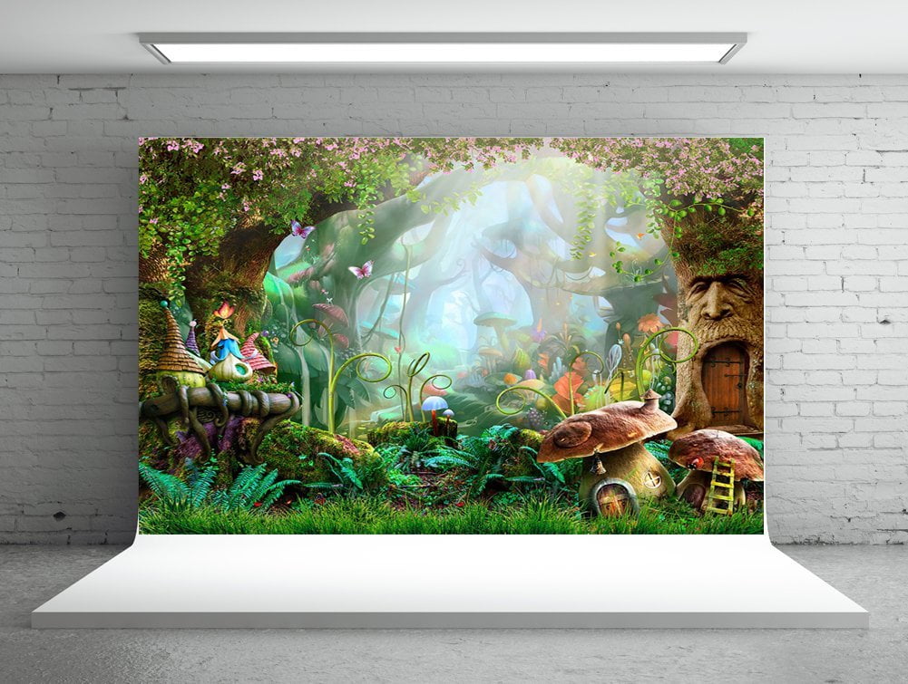 GreenDecor 7x5ft Dream Forest Nature Photography Backdrops Pink Flowers ...