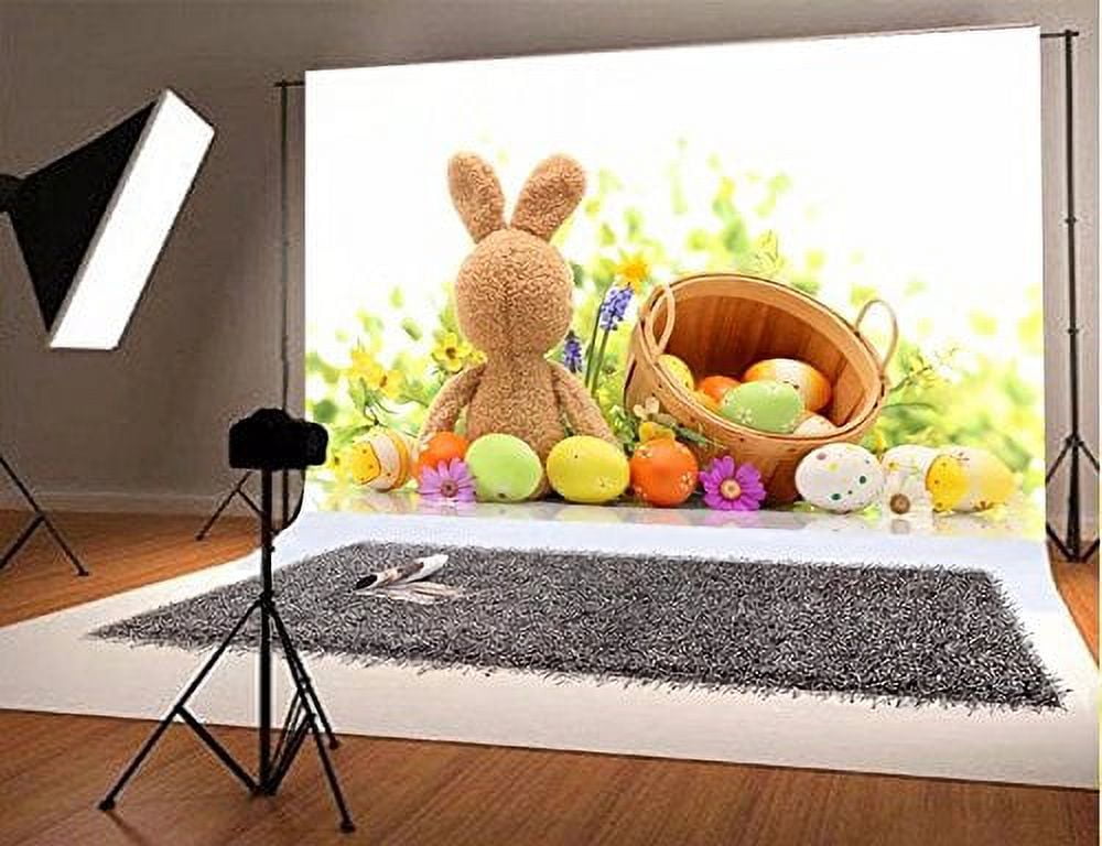 GreenDecor 7x5ft Easter Photo Backgrounds Rabbit Egg Photography ...