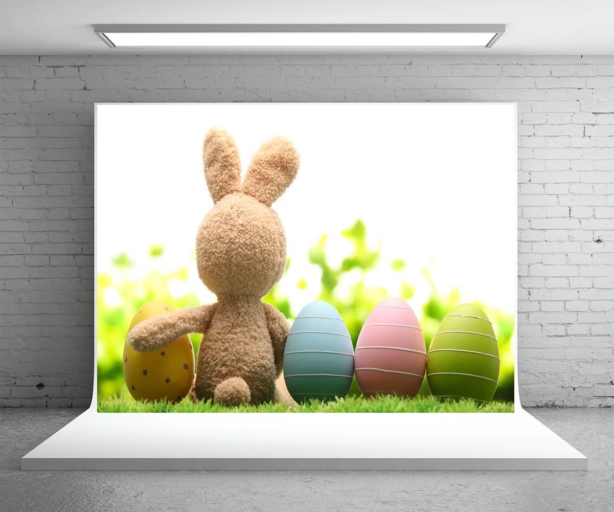 GreenDecor 7x5ft Easter Photography Backdrops Colorful Eggs Grass ...