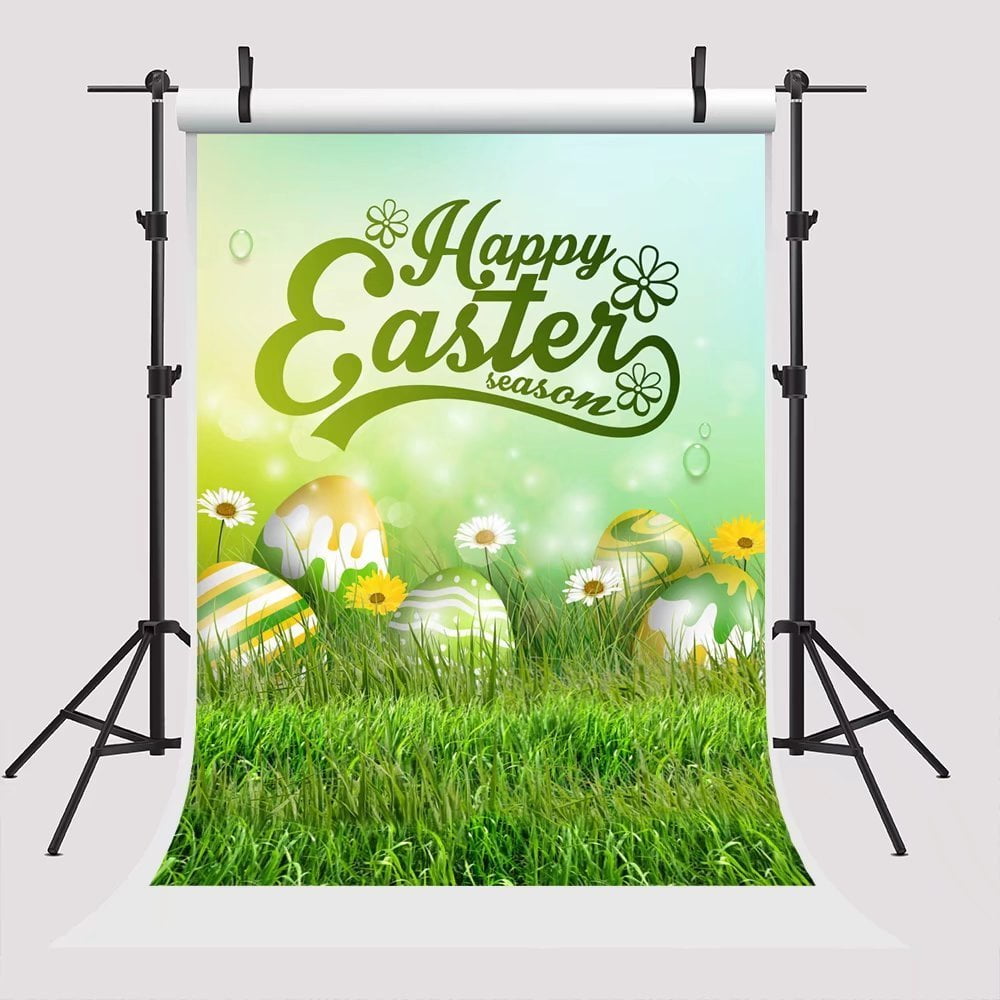 GreenDecor 7x5ft Easter Photography Backdrops Green Grass Flowers ...