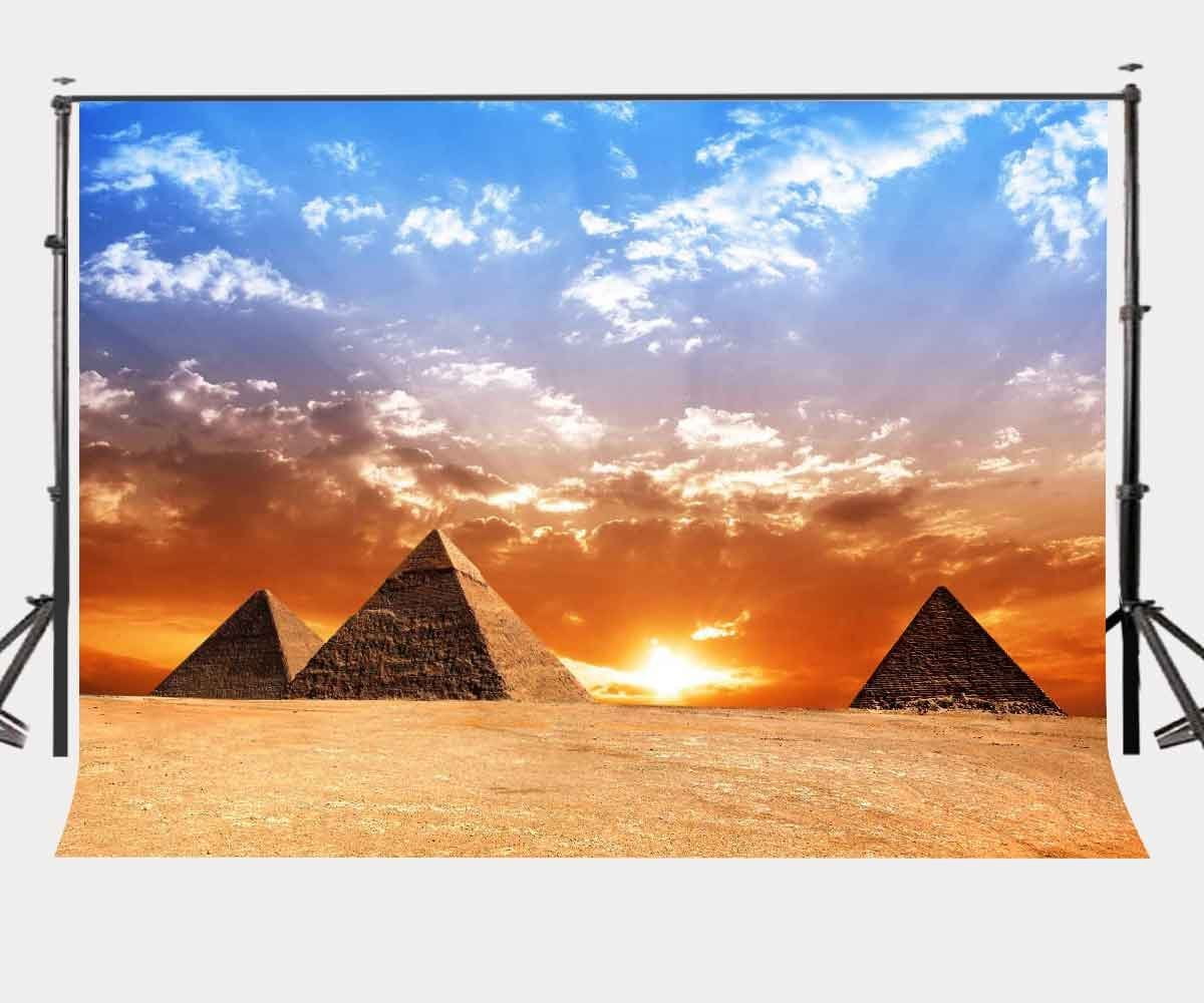 GreenDecor 7x5ft Egyptian Style Backdrop Egyptian Pyramids Setting Sun ...