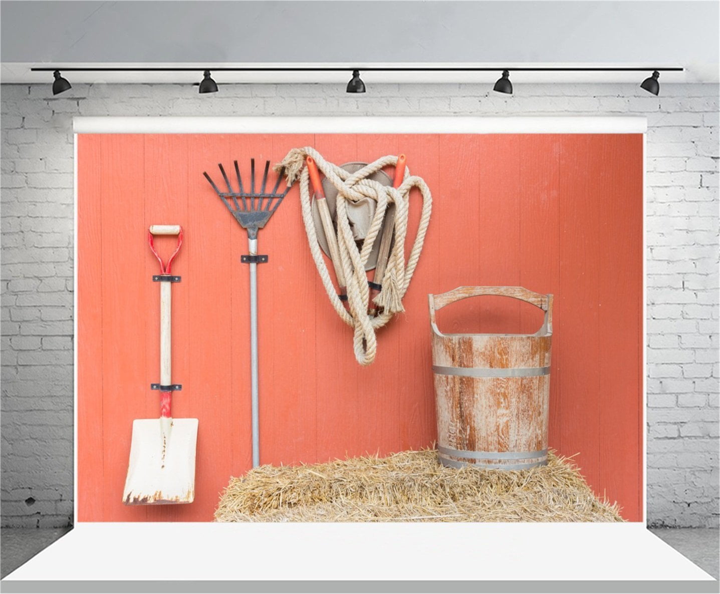 GreenDecor 7x5ft Farm Tools Backdrop Old Barn Photography Background ...