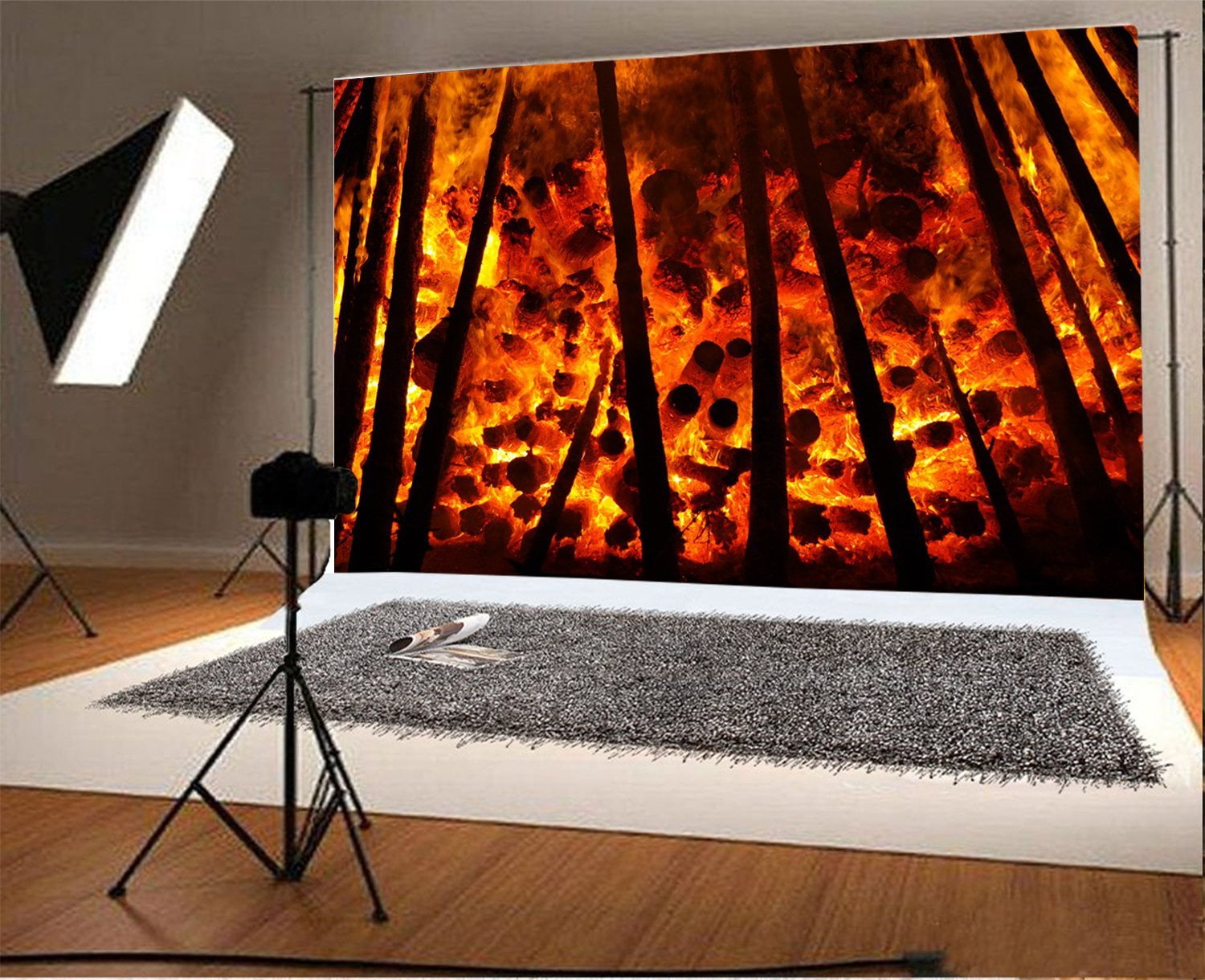GreenDecor 7x5ft Forest On fire Backdrop Old Trees Ruined Abstract ...