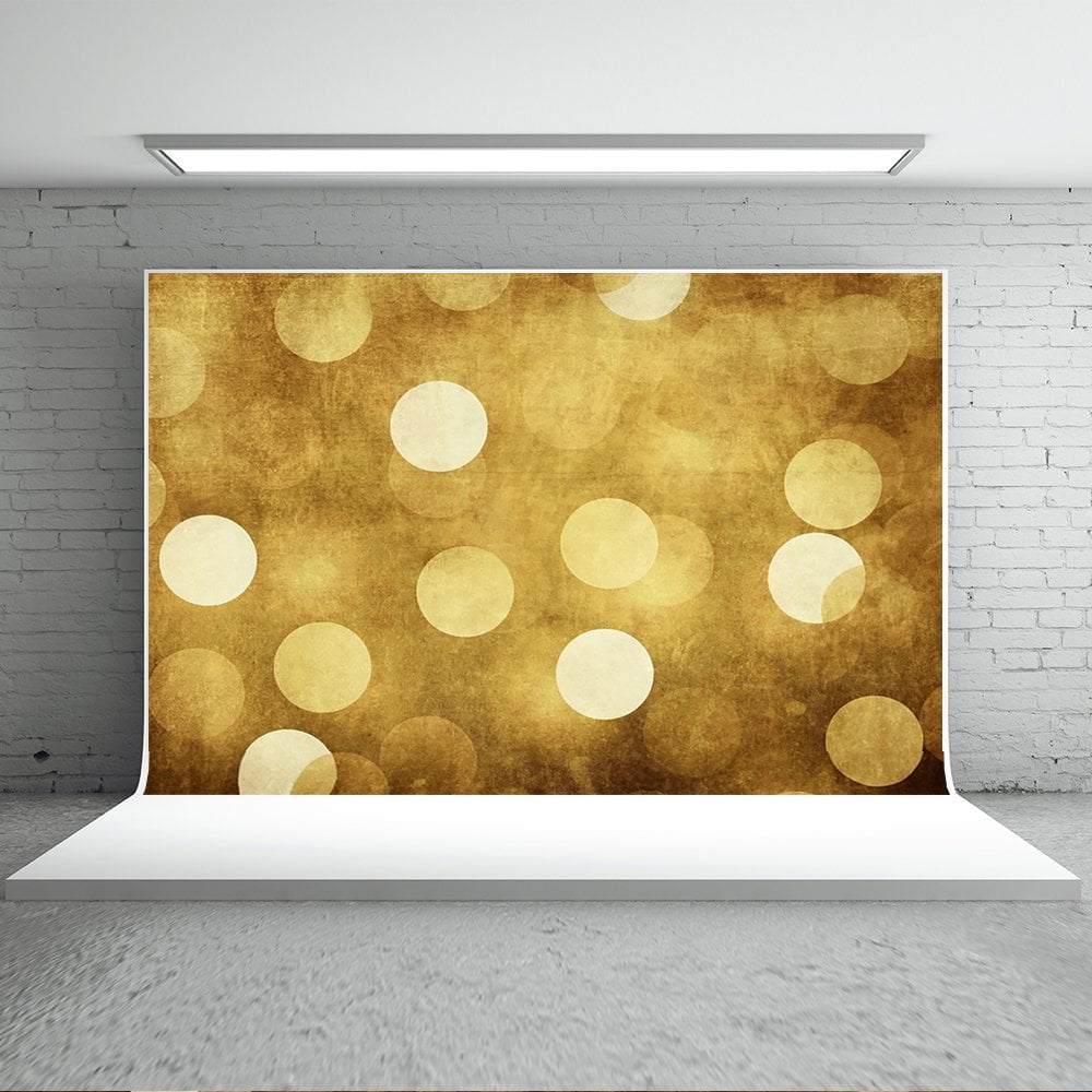 GreenDecor 7x5ft Golden Polka Child Birthday Backdrop Yellow Backdrops ...