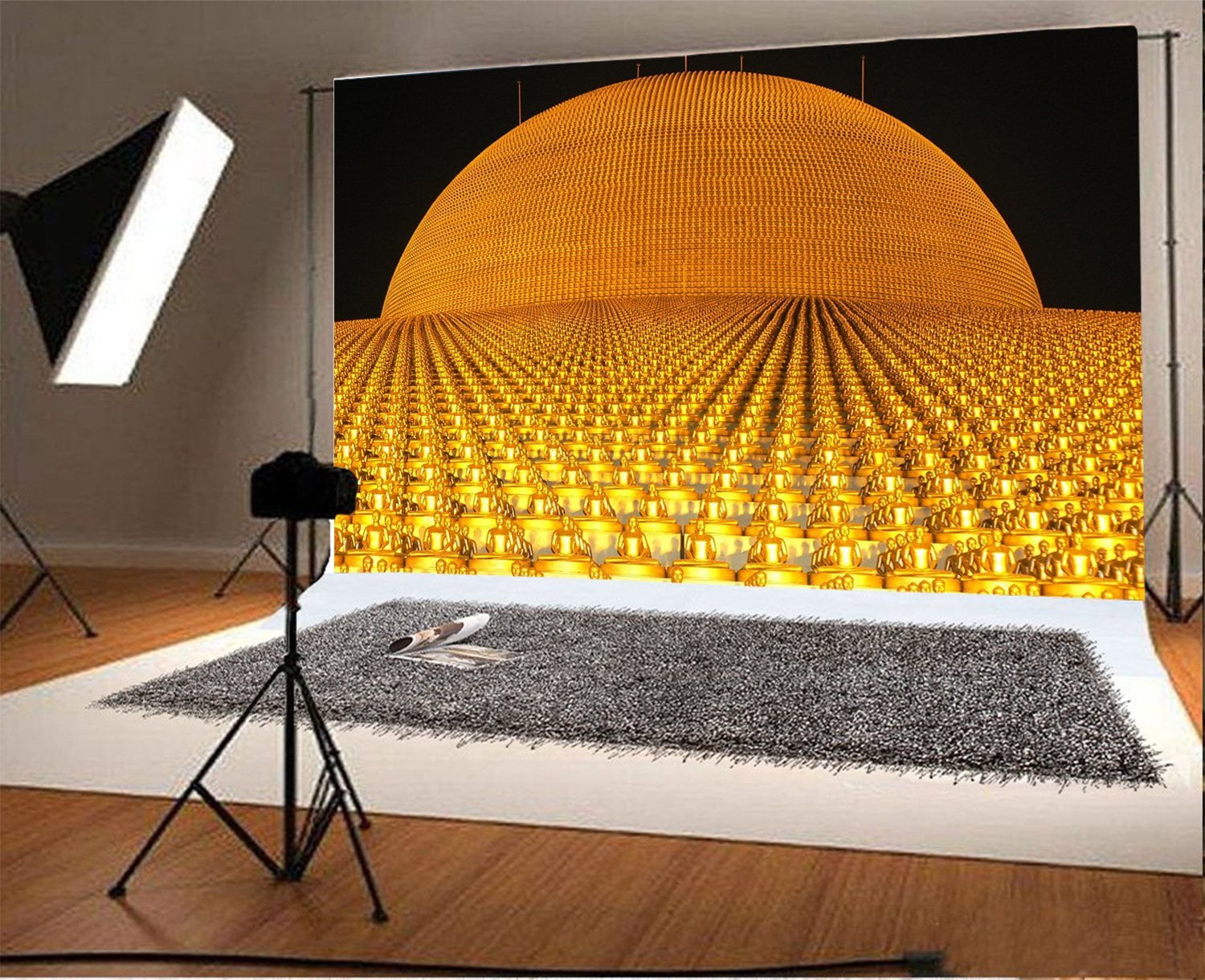 GreenDecor 7x5ft Golden Statue Backdrop Luxurious Archiculture Ball ...