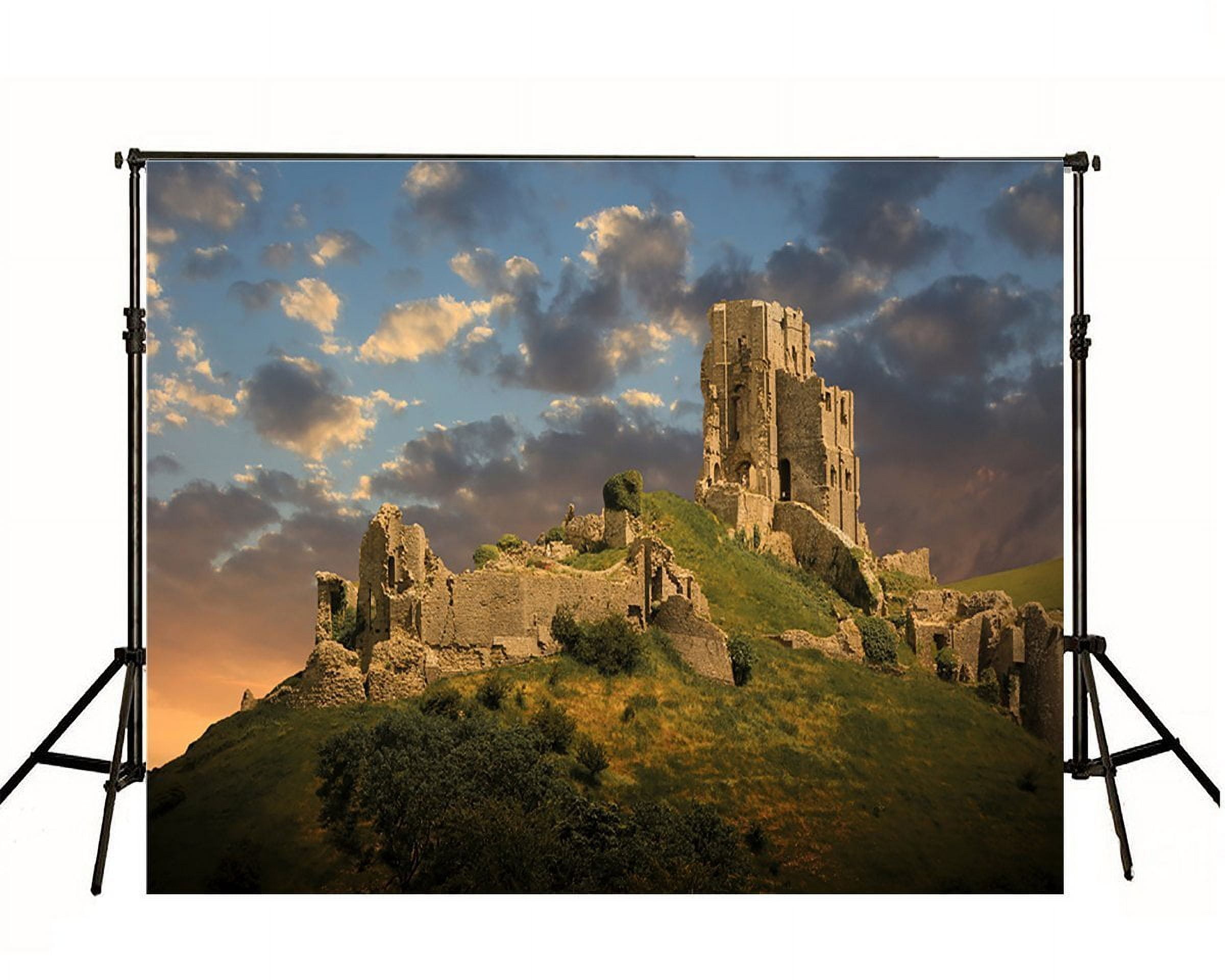 GreenDecor 7x5ft Grey Castle Ruins Photography Backdrop Tan Cloud Photo ...