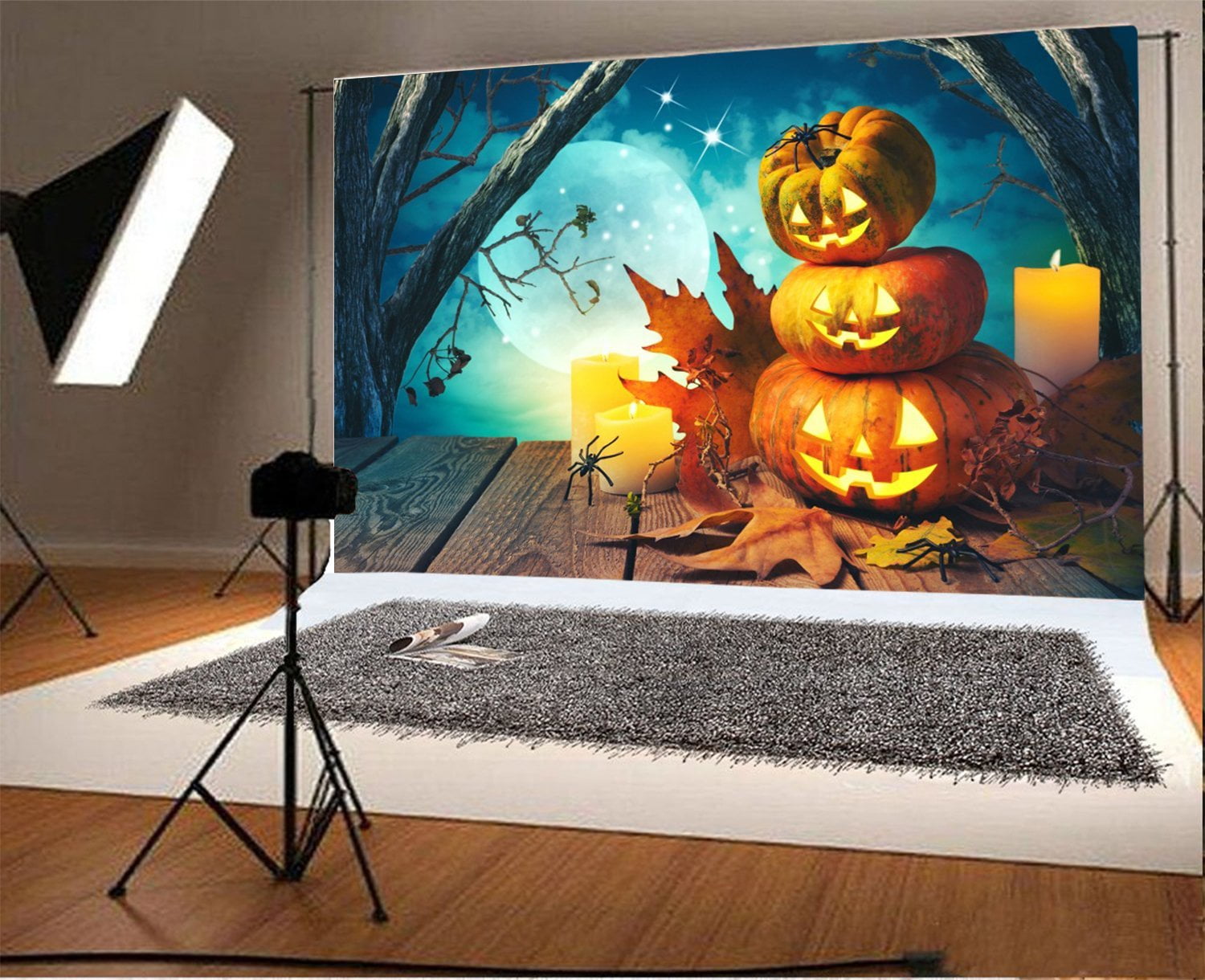 GreenDecor 7x5ft Halloween Backdrop Photography Background Horror Moon ...