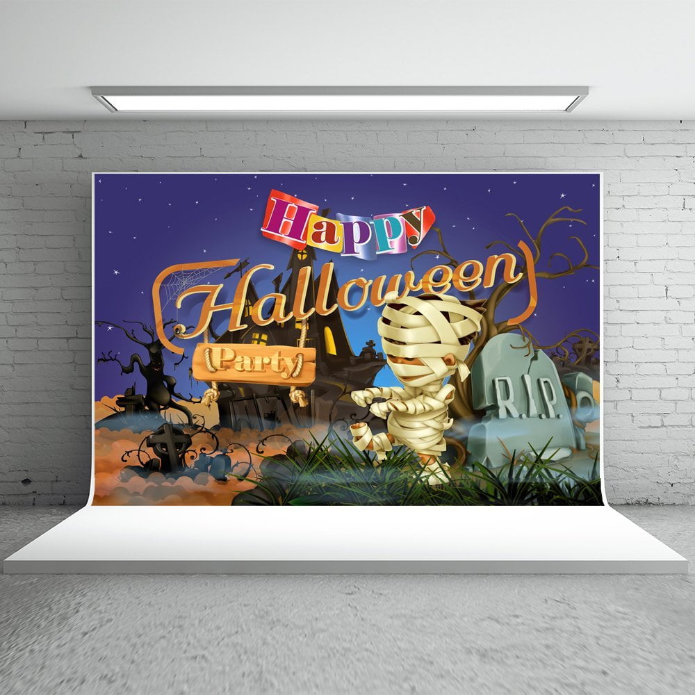 GreenDecor 7x5ft Halloween Photography Backdrops Cartoon Castle Mummy ...