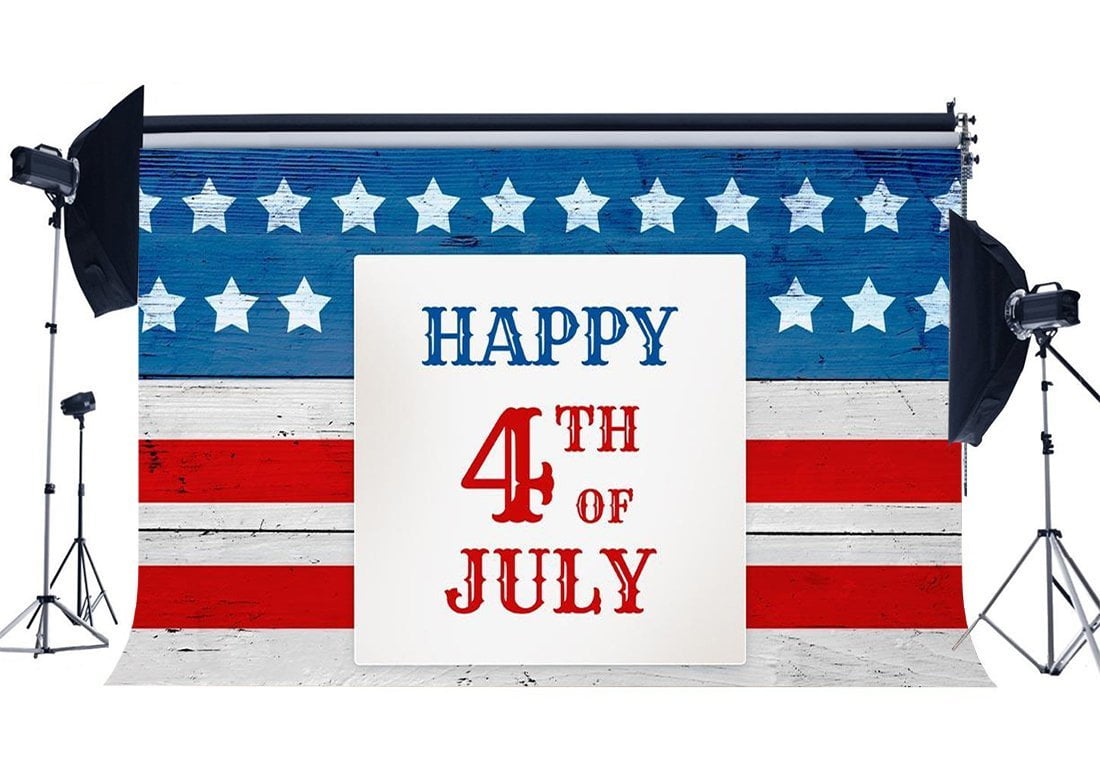 GreenDecor 7x5ft Happy 4th of July Backdrop American Flag Stars and ...