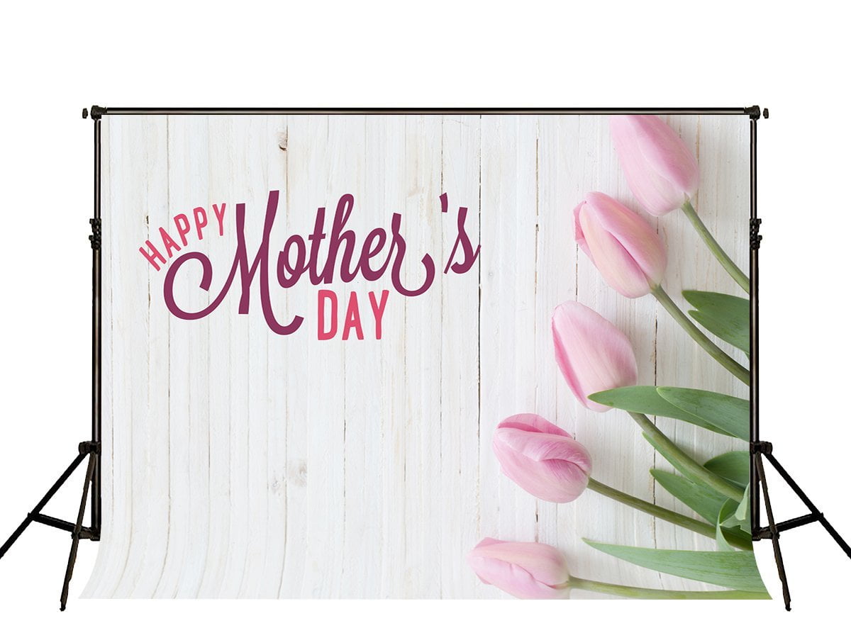 GreenDecor 7x5ft Happy Mothers Day Photography Backdrop White Wood Wall ...