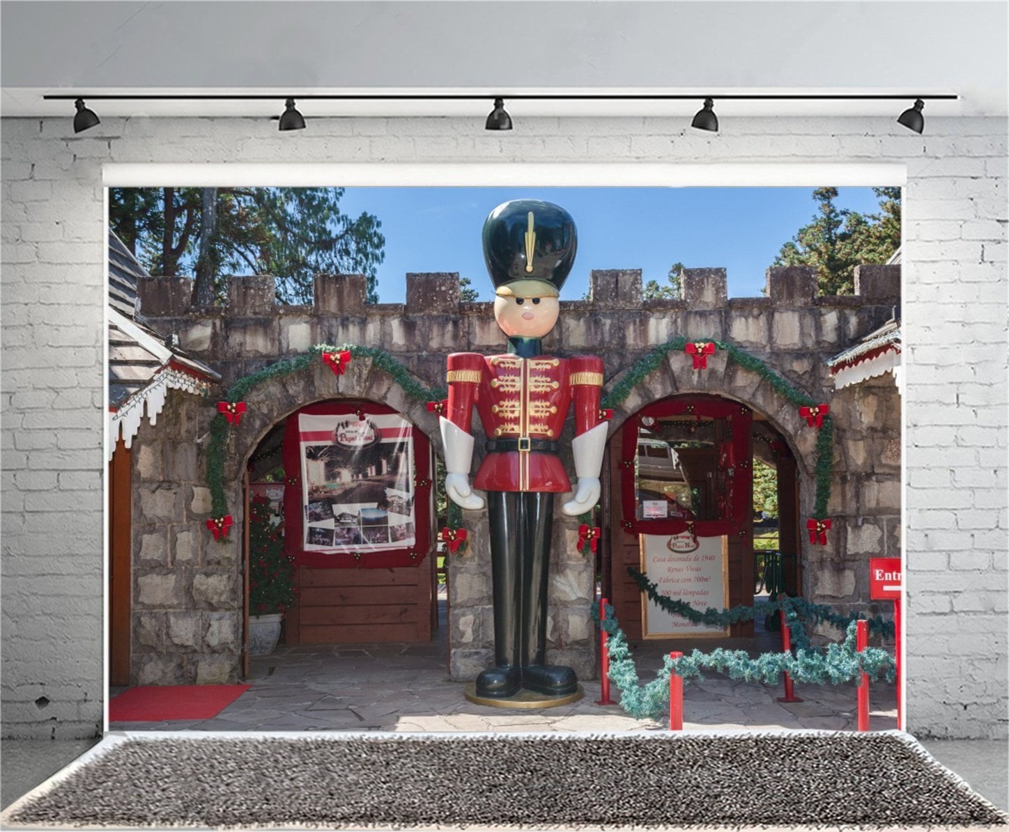 GreenDecor 7x5ft Holiday Decorated Park Entrance Photography Background ...