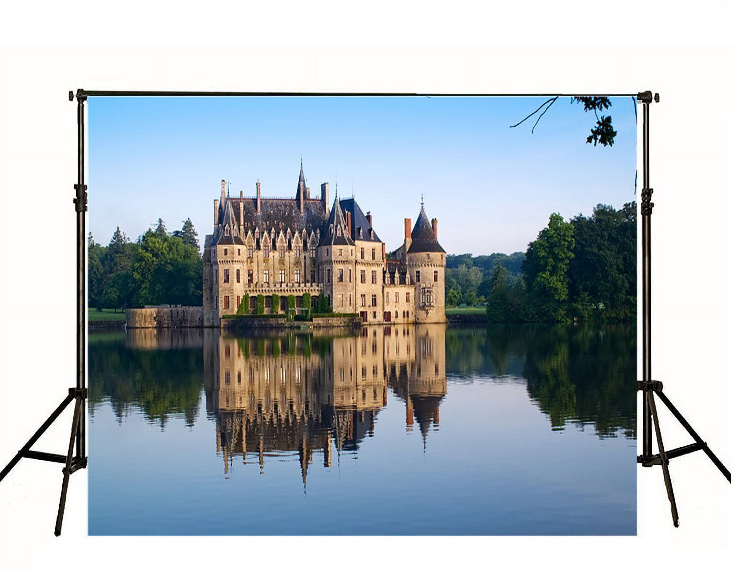 GreenDecor 7x5ft Lakeside Castle Landscape Photography Backdrop Rural ...