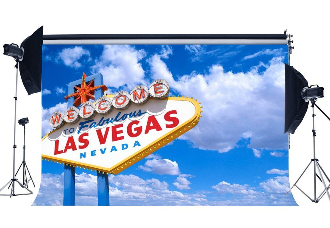 GreenDecor 7x5ft Las Vegas Backdrop Cityscape Blue Sky White Cloud Nature Landscape Travel ...