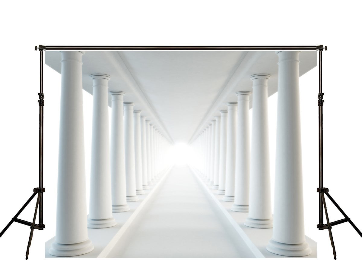 GreenDecor 7x5ft Material Photography White Corridor With White Pillars ...