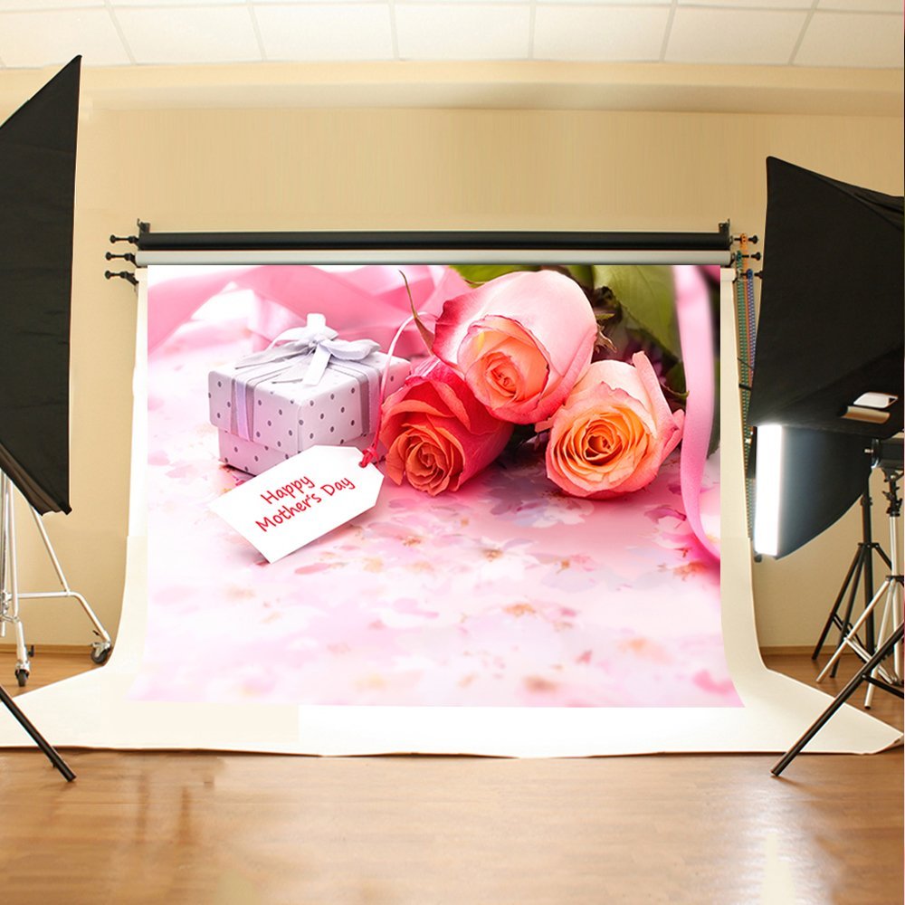 GreenDecor 7x5ft Mother's Day Photograph Background Red Roses White ...