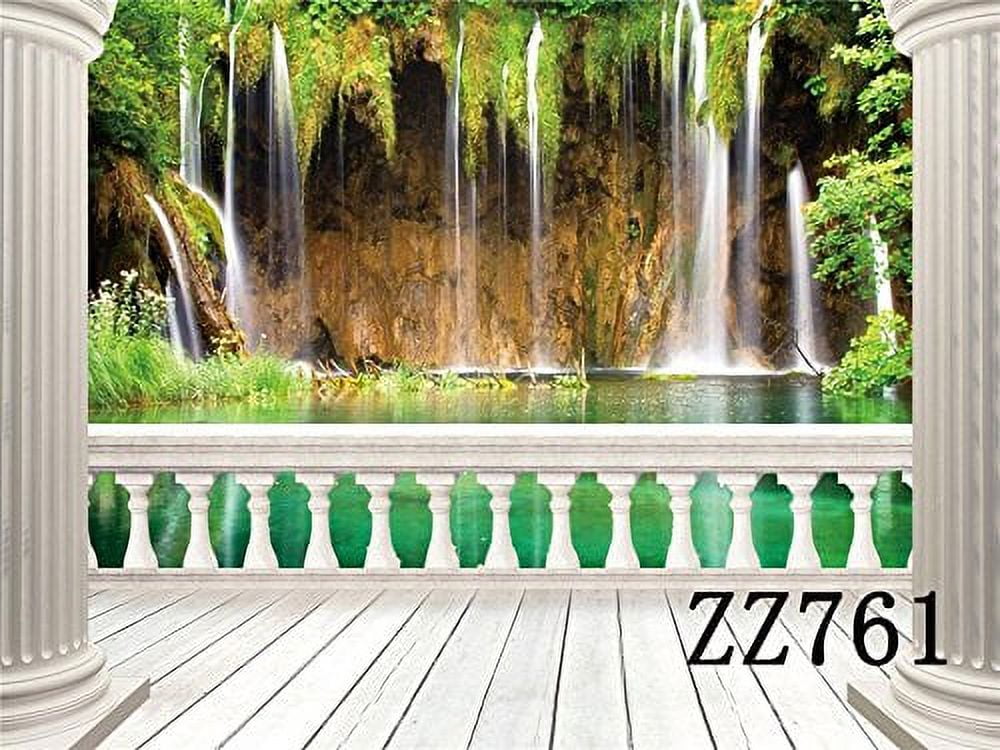 GreenDecor 7x5ft Mountain Stream Balcony Scenery Photography Backdrop ...