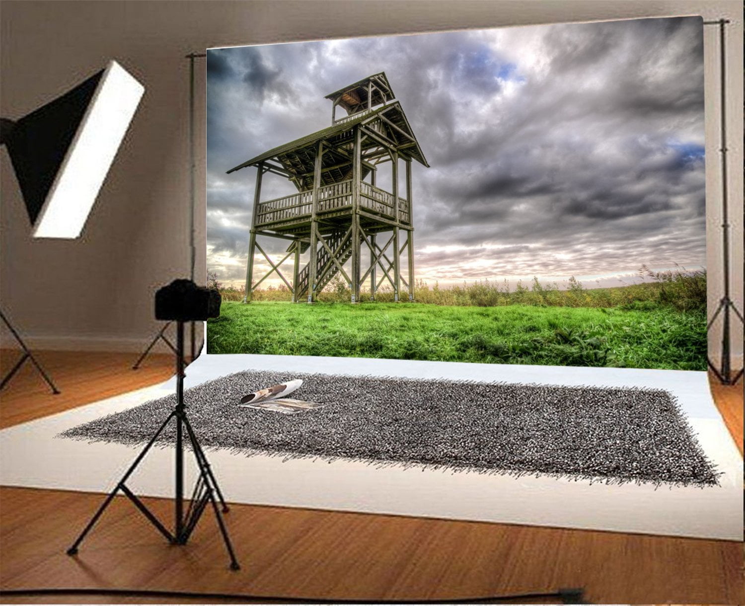 GreenDecor 7x5ft Nature Backdrop Rustic Ancient Wood Pavilion Darl ...