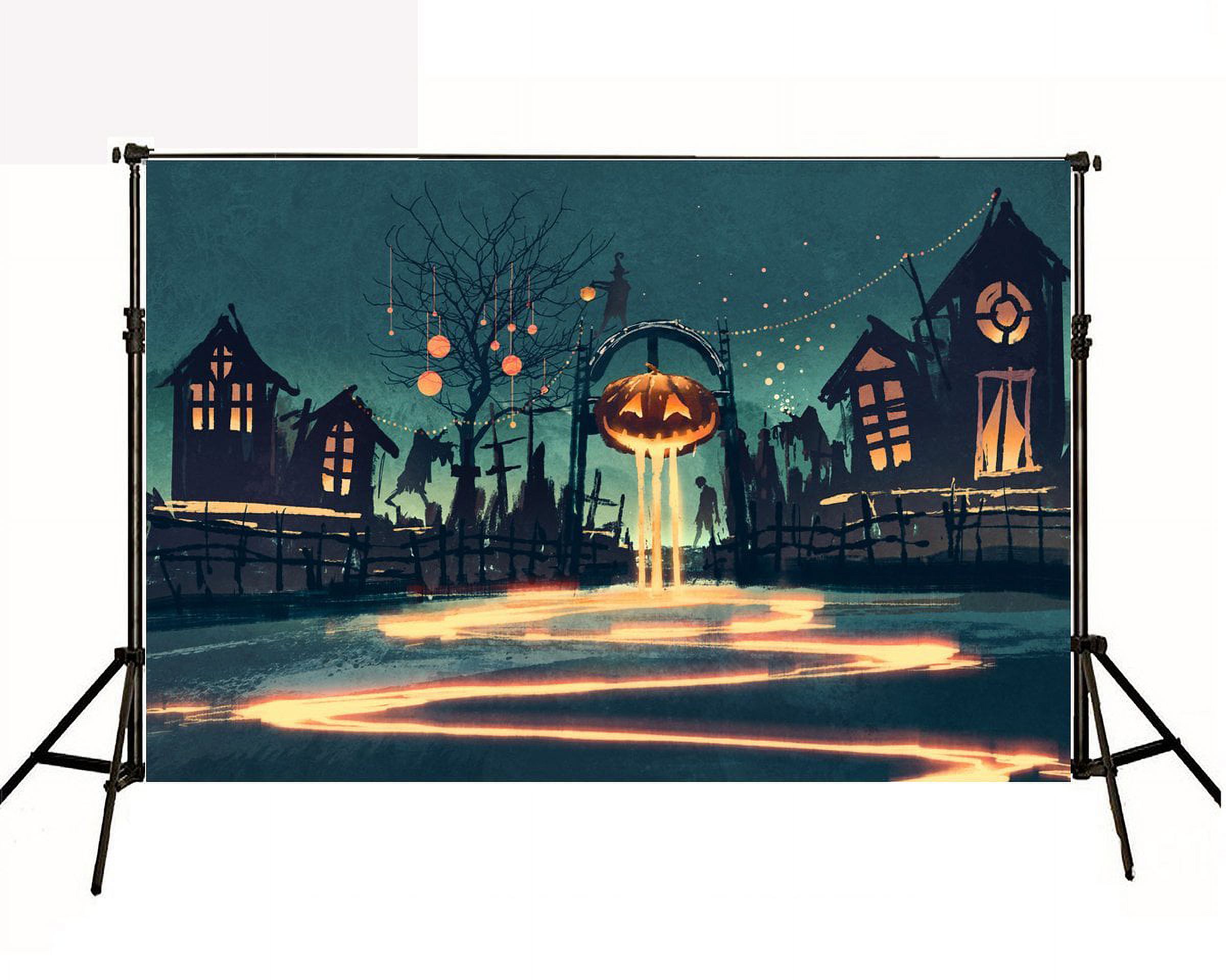 GreenDecor 7x5ft Night Village Lamp Decopation Photography Backdrops ...