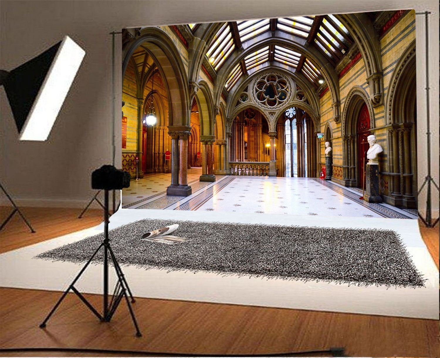 GreenDecor 7x5ft Old Church Backdrop Ancient European Archiculture Rock ...