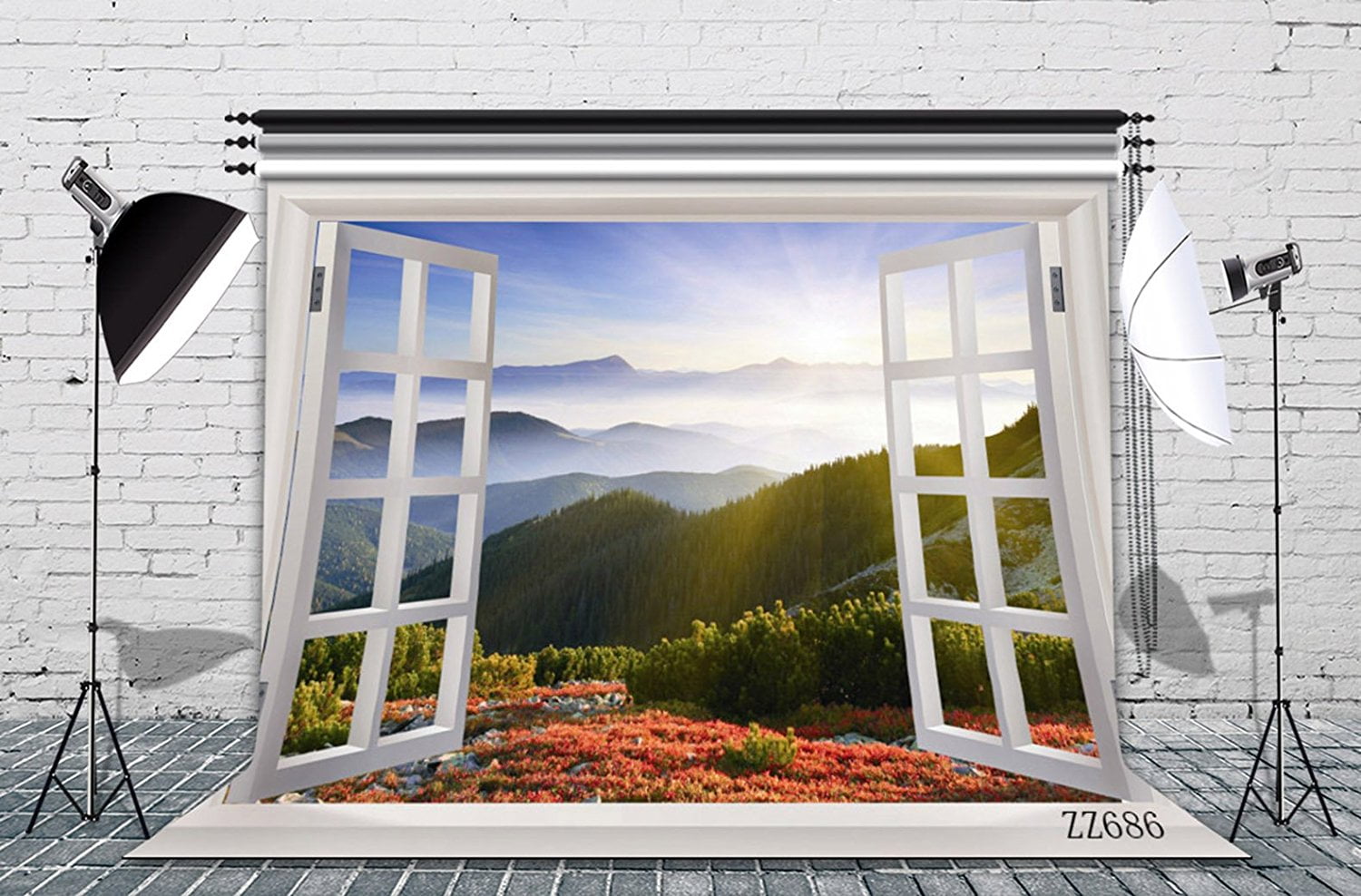 GreenDecor 7x5ft Outside the Window Scenery Photography Backdrop Studio ...