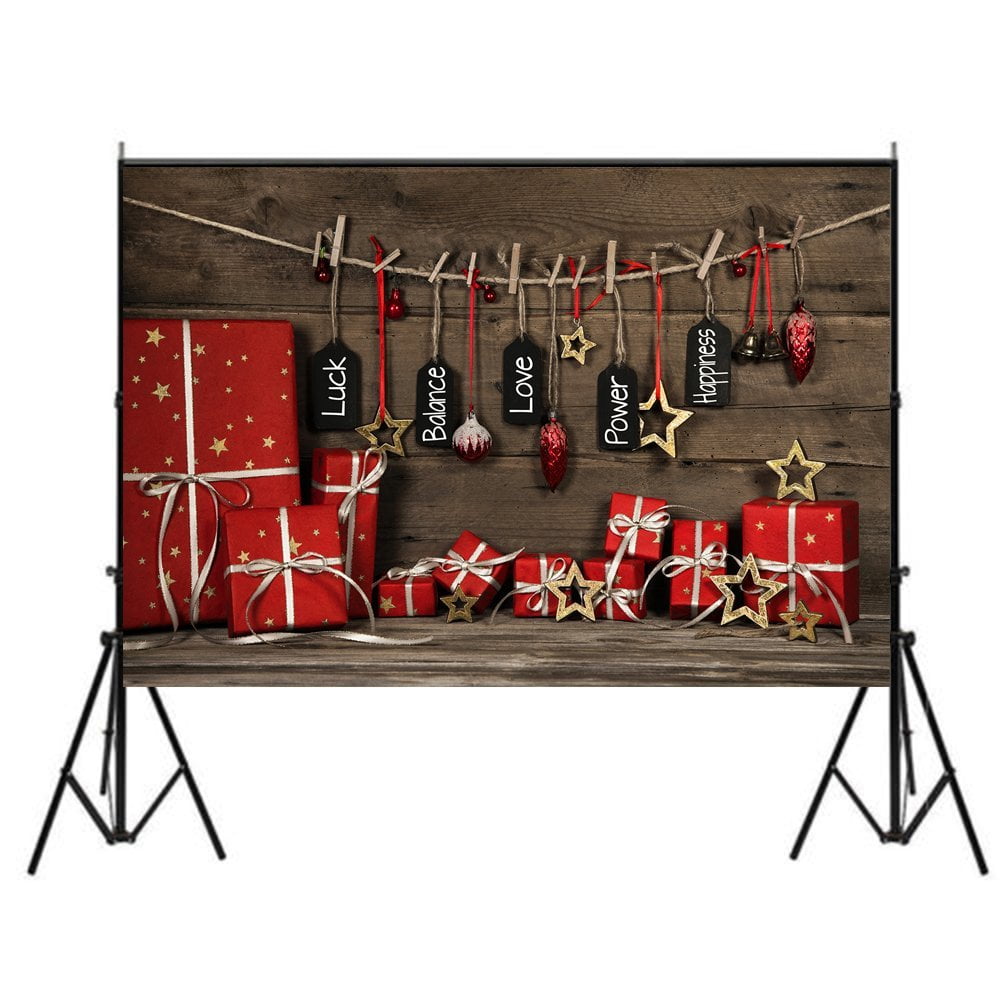GreenDecor 7x5ft Photo Backdrop Christmas Gift Boxes Star Photography ...