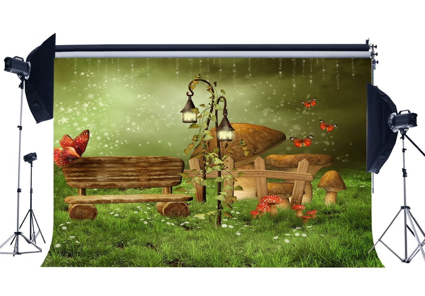 GreenDecor 7x5ft Photography Backdrop Dreamy Fairy Tale Mushroom ...