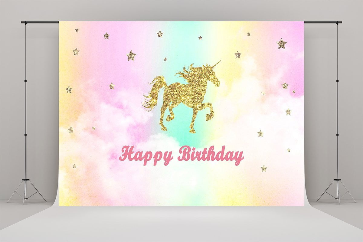 Unicorn Backdrop Kids Birthday Party Photo Background Unicorn Backdrop