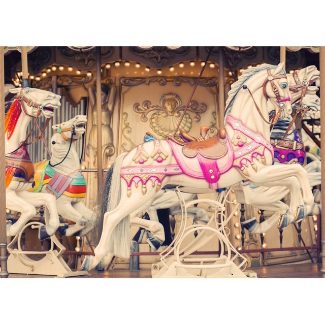 GreenDecor 7x5ft Photography Backdrops Carousel Fairy Tale Background ...