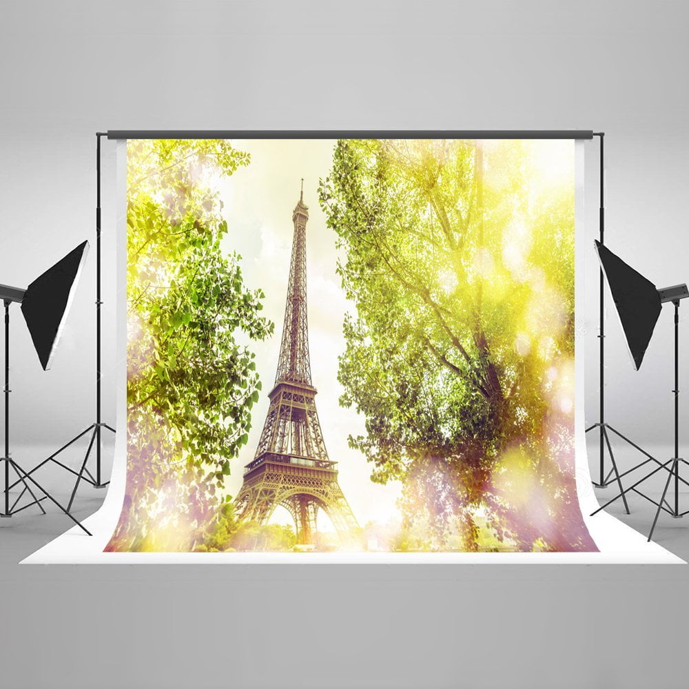 GreenDecor 7x5ft Photography Backdrops Paris Eiffel Tower Natural ...