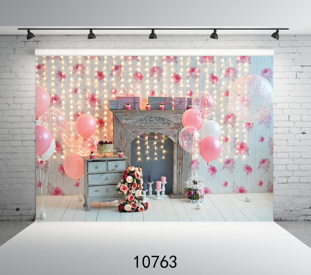 GreenDecor 7x5ft Photography Backdrops Pink Theme for Girls First ...