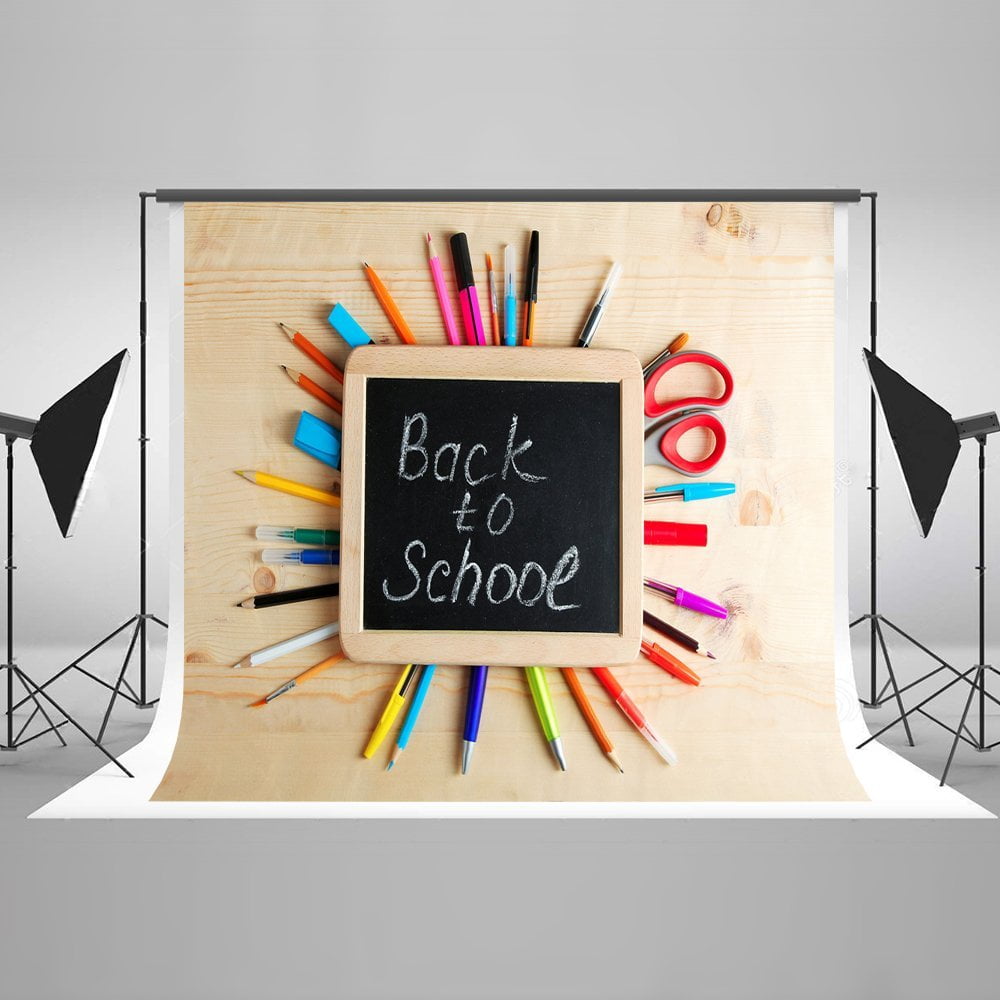 GreenDecor 7x5ft Photography Backdrops Wood Desk Pencils Small ...
